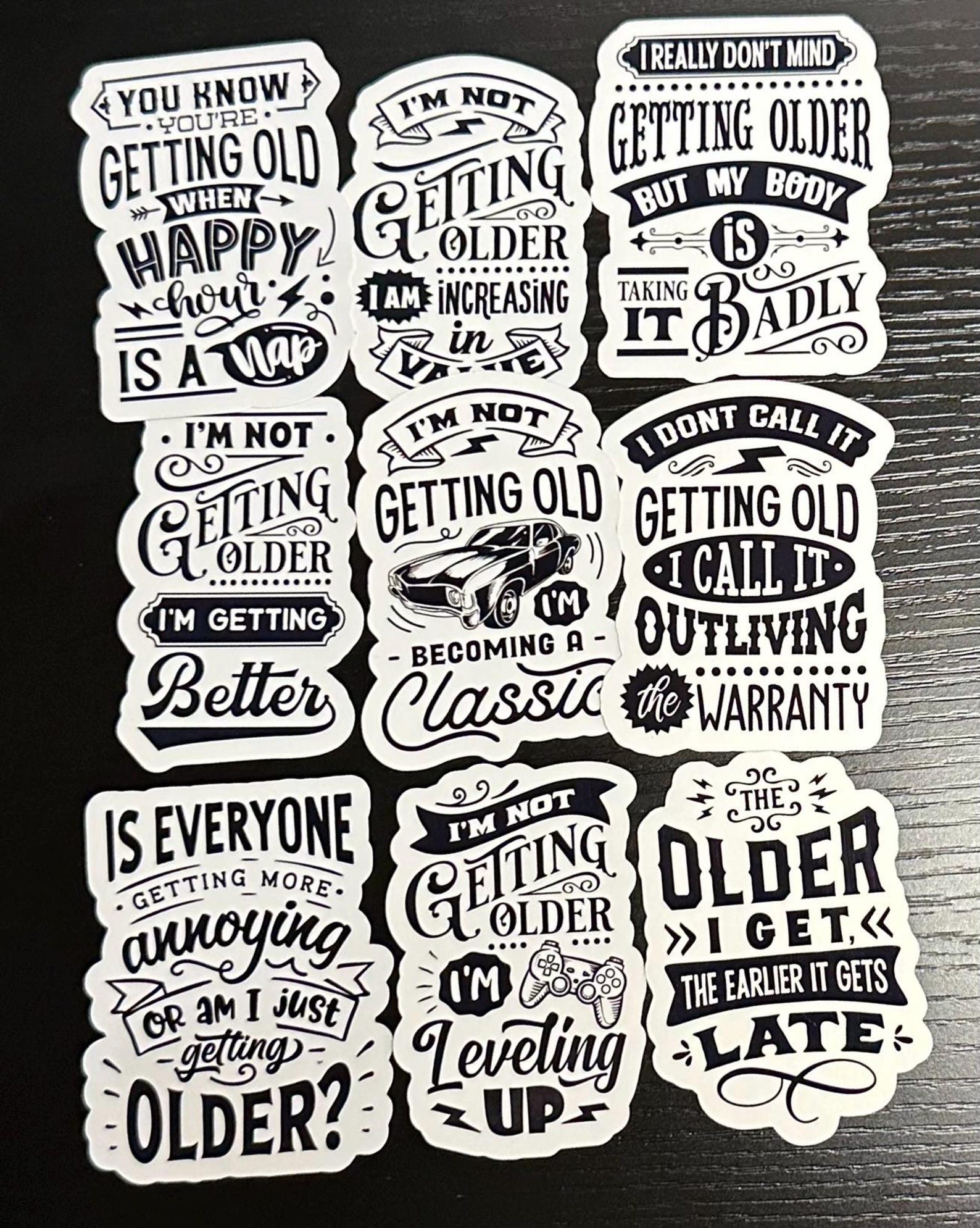 Getting Old Happy Birthday Sticker - Vinyl Waterproof Sticker - Etsy