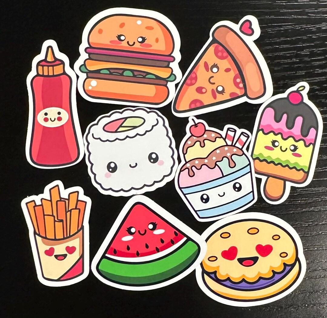 Kawaii Food Vinyl Waterproof Sticker - Etsy