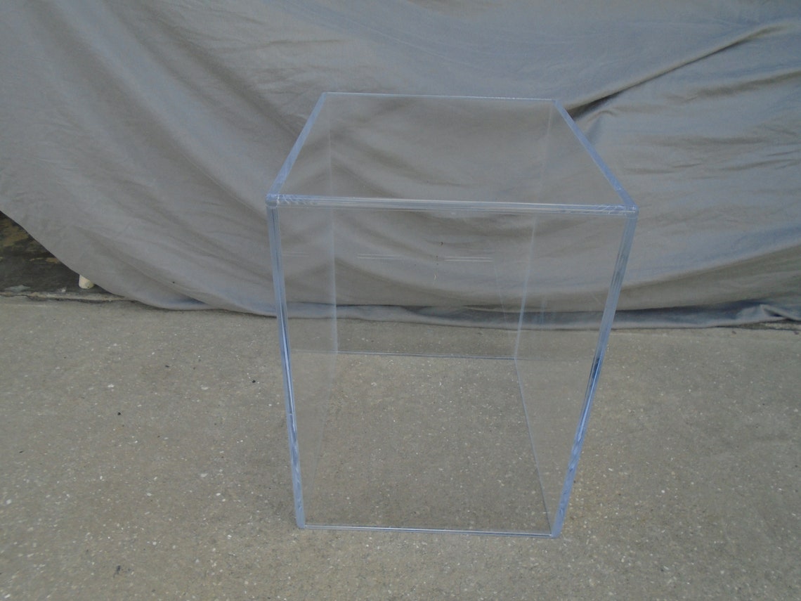 Lucite End Table Cube Pedestal Stand Plant Acrylic Mid Century - Etsy