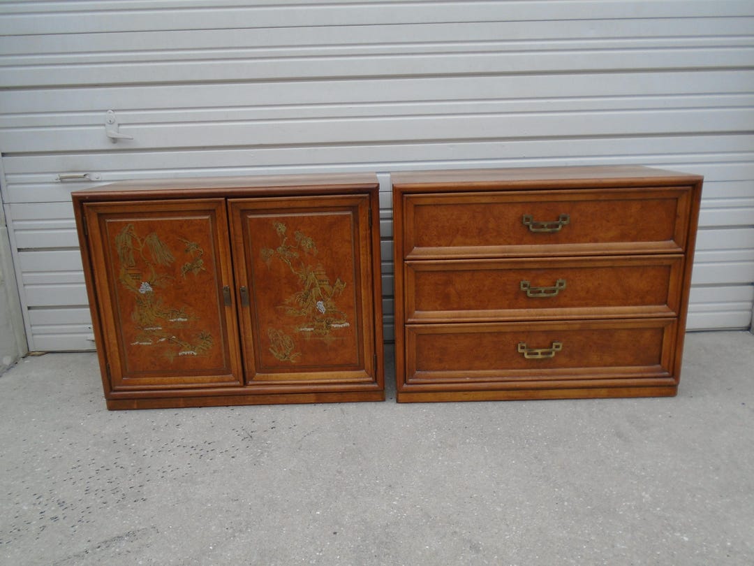 Set 2 Cabinets Mandarin Henry Link Bachelor Chests of 3 Drawers ...