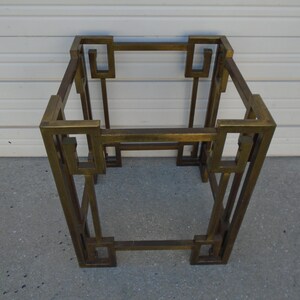 Greek Key Art Deco Table Base Center Coffee or Side End Metal Hollywood ...