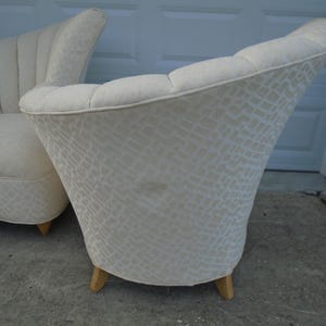 Set 2 Asymmetrical Back Chairs Art Deco Clam Back Shell Opposites ...