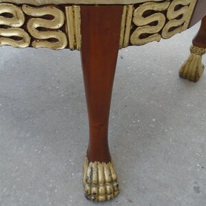 Asian Carved Lion Foo Dog Head Lounge Chair Gold Paw Feet Hollywood ...