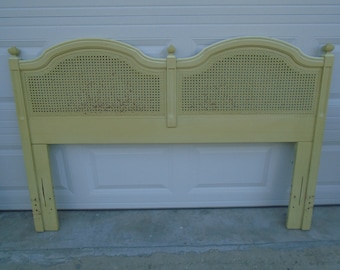 Queen Size Headboard French Henry Link Cane Wicker Country Provincial ...
