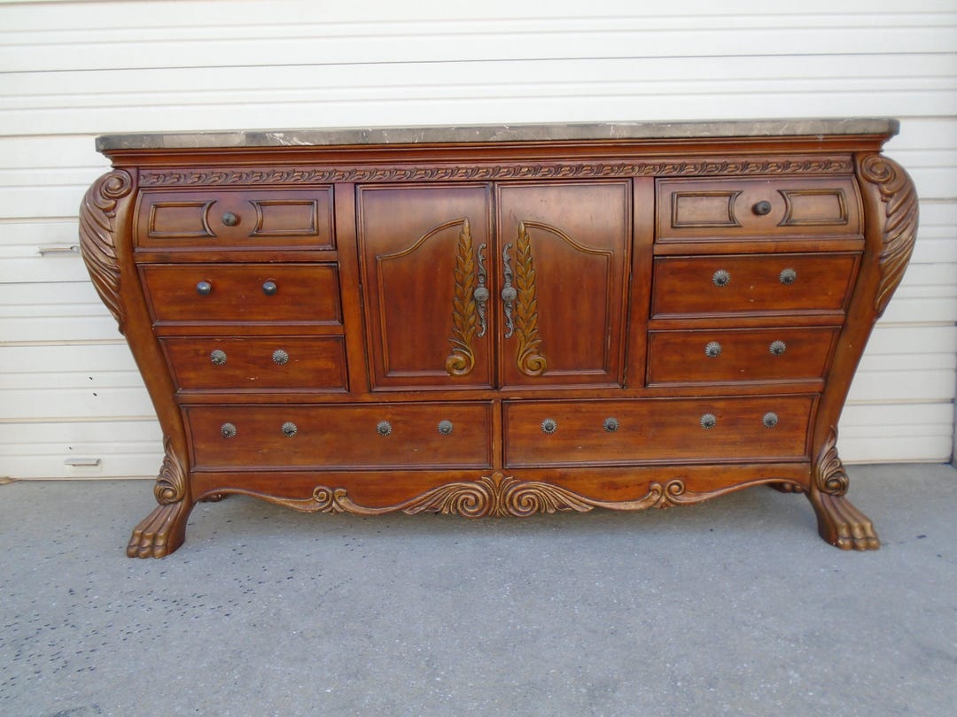 Bombe Sideboard AICO Michael Amini Eden Collection Lion Feet Curved ...