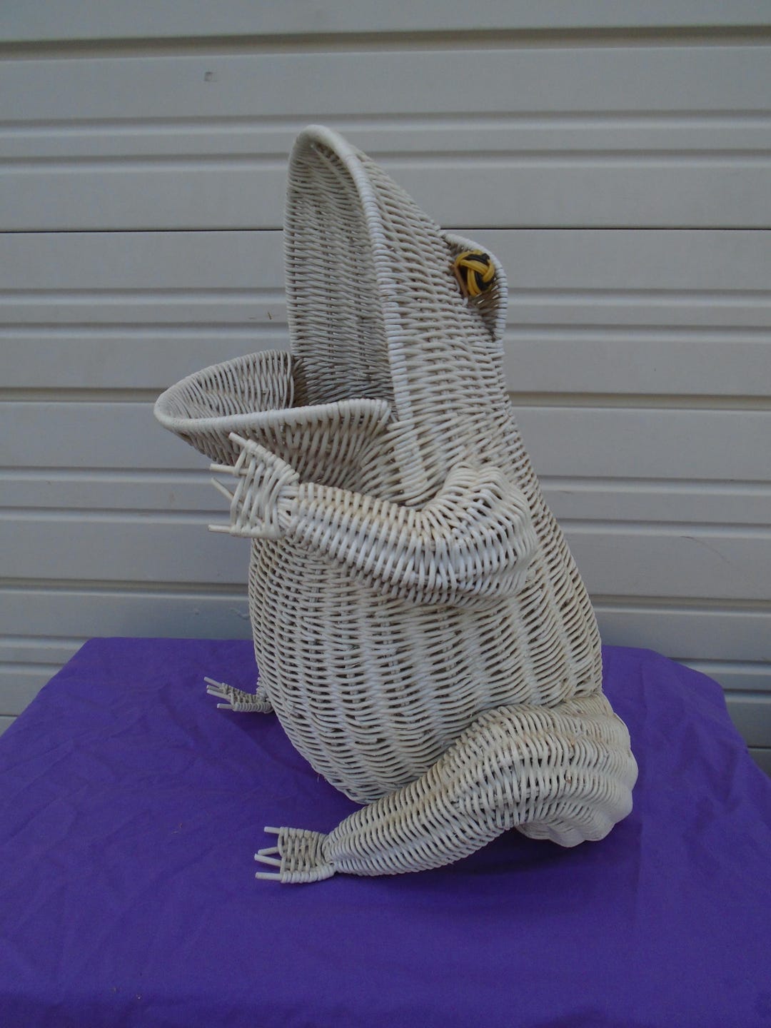 Vintage Large Wicker Frog Basket by Olivier Cajan France Mid Century ...