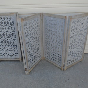 Low Moroccan Screen Window Room Divider Indian Carved Wood Partition ...
