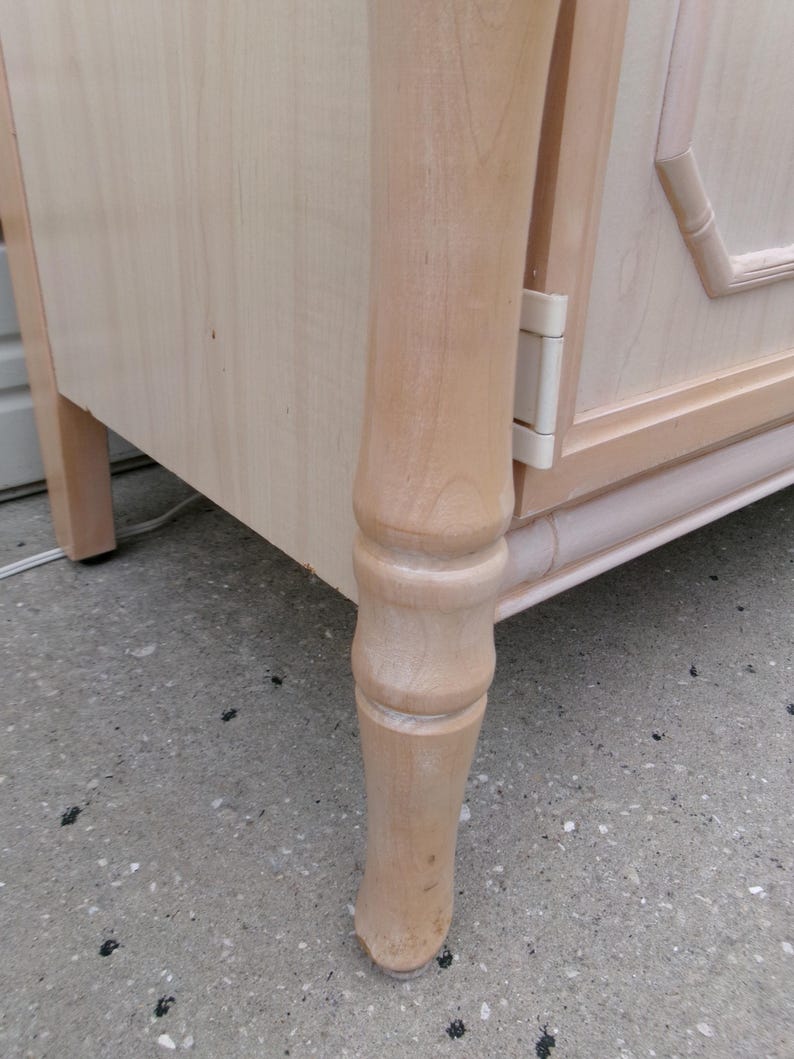 Faux Bamboo China Cabinet Hutch Broyhill 2 Pces Palm Beach Hollywood ...
