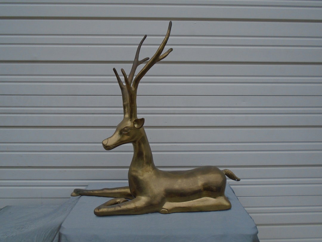 Antelope Deer Statue Figure Antlers Mid Century Hollywood Regency ...