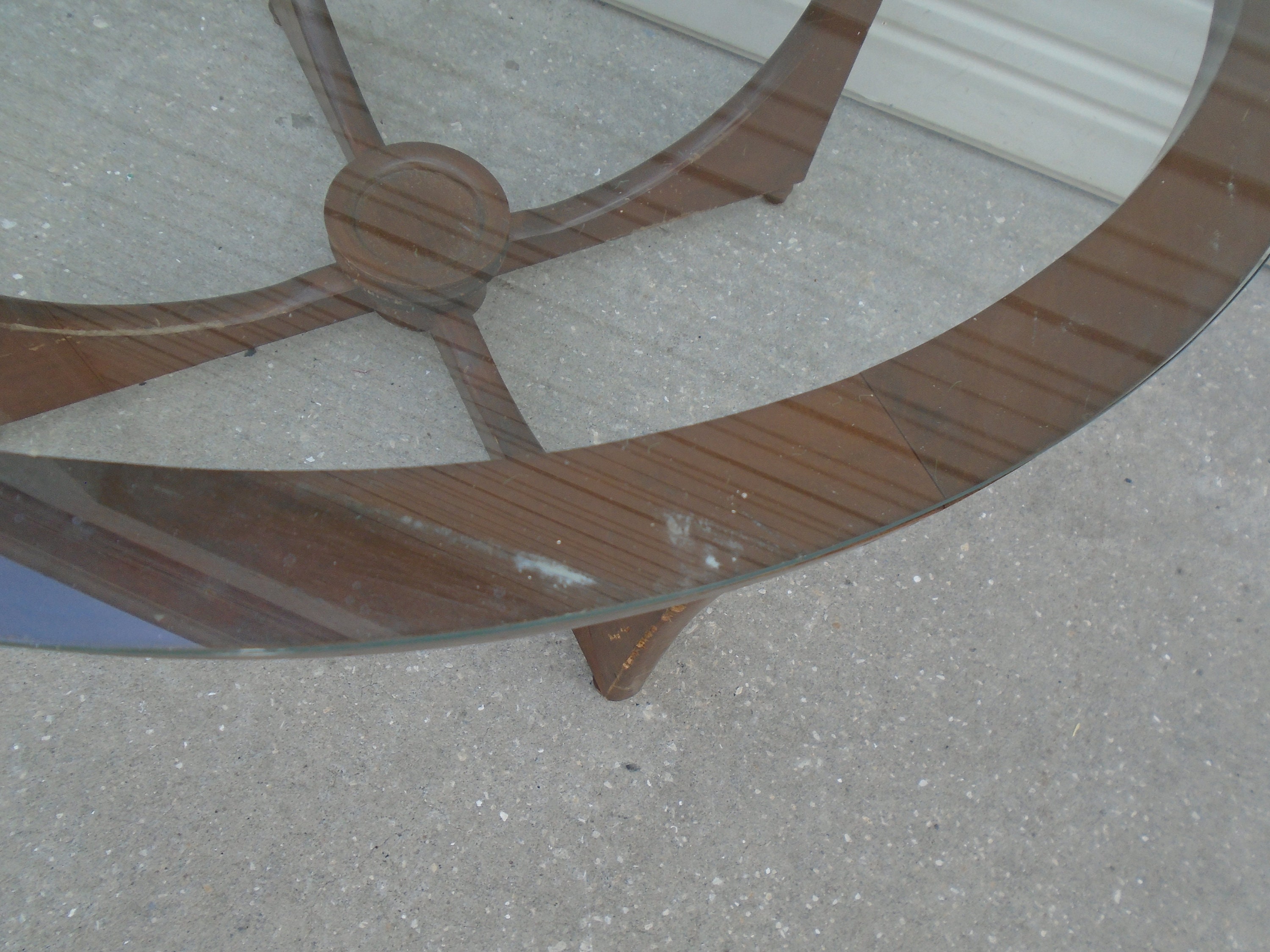 Round Coffee Table Mid-century Modern Eames Era Wood Retro Adrian ...