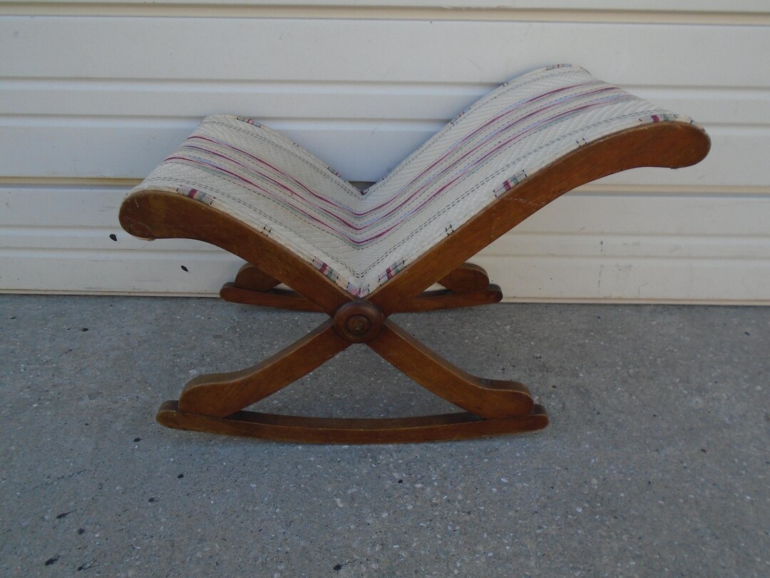 Rocking Ottoman Footrest Mid Century MCM French Country Foot Stool Rest ...
