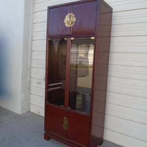 Rare Asian China Cabinet Ming Chow Feet Chinoiserie Display Hutch ...