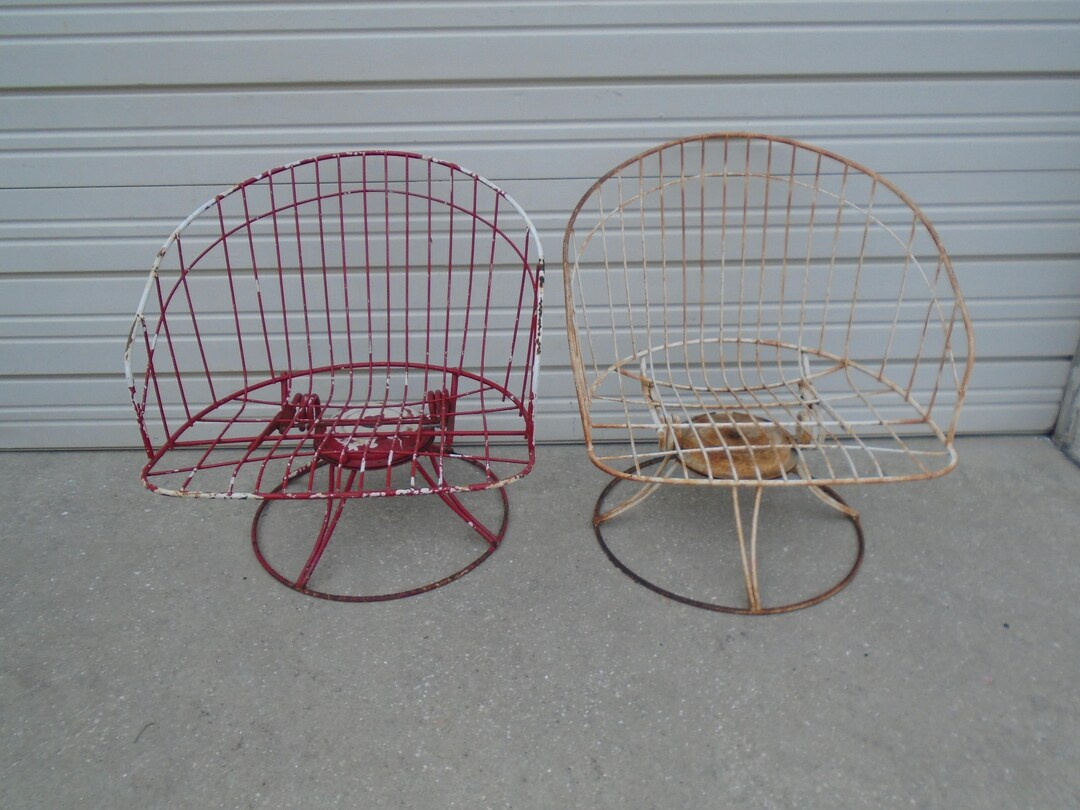 Pair Chairs Homecrest Swivel Kingston Barrel Lounge Wire Set 2 Mid ...