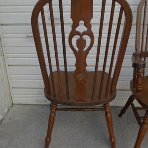 Set 6 Dining Chairs Spindle Windsor Keyhole Chippendale Country Regency ...