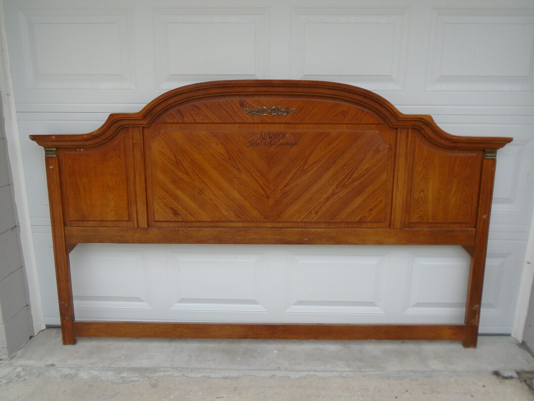 KING Size Headboard French Country Ribbon Bow Metal Flower Provincial ...