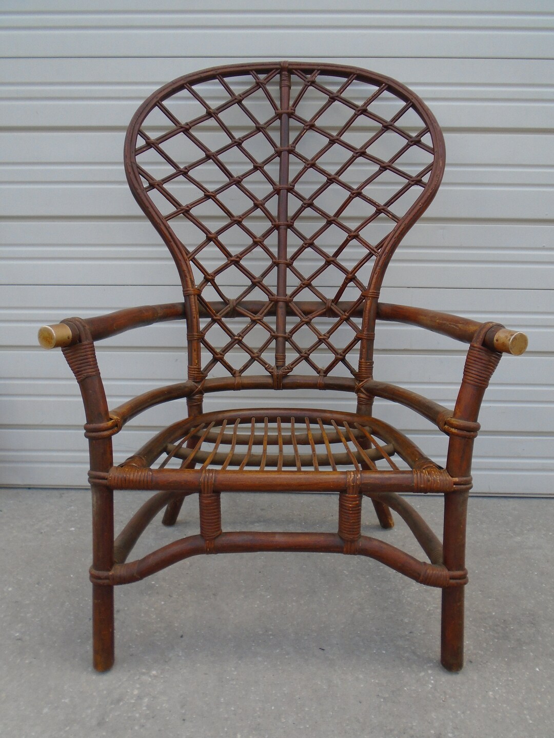 Tall Bamboo Peacock Wicker Chair Fan Back Balloon Ficks Reed STY Rattan ...