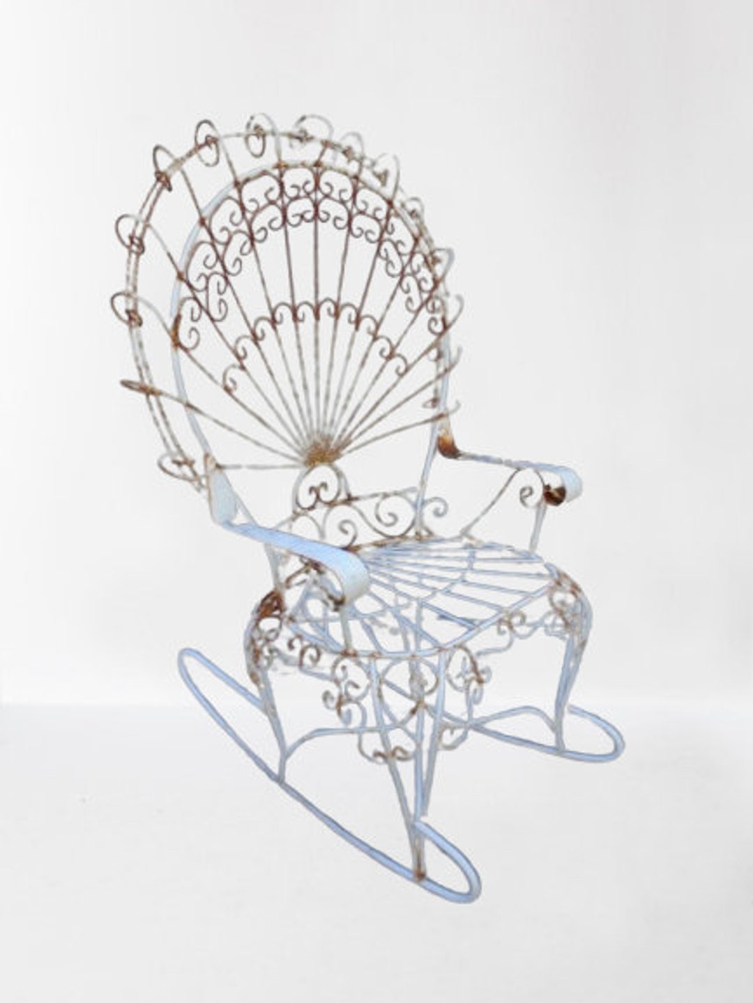 Wrought Iron Rocking Chair Rocker Mid Century Modern Salterini STY ...