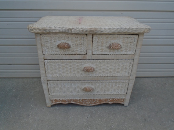 PAIR Pier 1 Wicker Bachelors Chest of 3 Drawers Nightstands 2 Dressers Jamaica Imports One Rattan Tropical Cottage Coastal Island Lake House Etsy