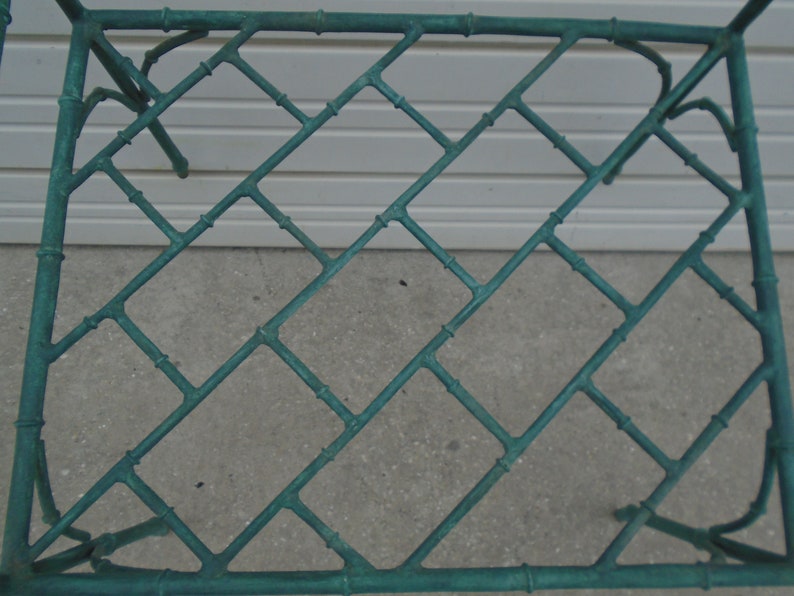 Rare Fretwork Faux Bamboo Metal End Table Phyllis Morris Kessler STY ...