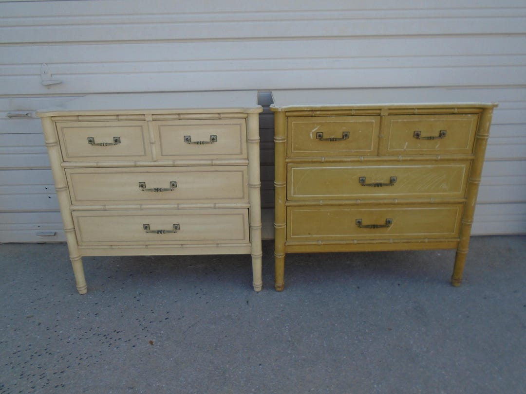 Set 2 Henry Link Faux Bamboo Bachelor Chest of 3 Drawers 2 Dressers ...