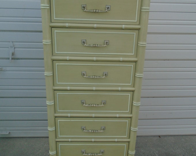 Henry Link Faux Bamboo Lingerie Chest of Drawers Hollywood Regency Tall ...