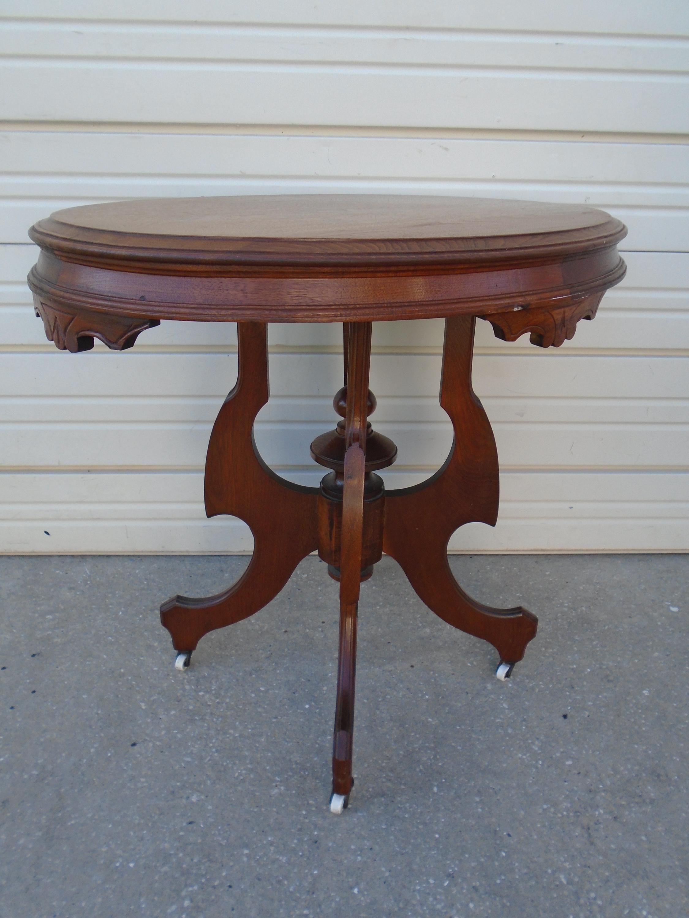 Oval Parlor Center Table Game Foyer French Country Eastlake Louis XVI ...