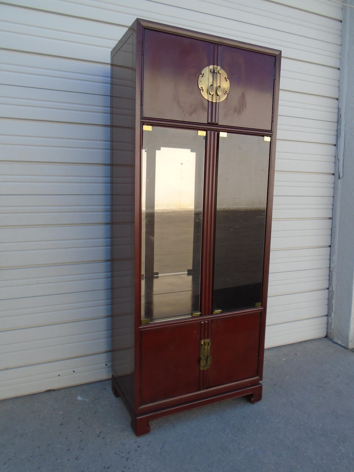 Rare Asian China Cabinet Ming Chow Feet Chinoiserie Display Hutch ...