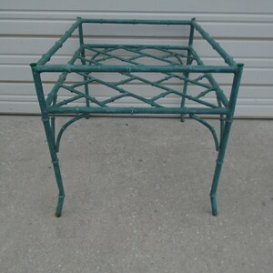 Rare Fretwork Faux Bamboo Metal End Table Phyllis Morris Kessler STY ...