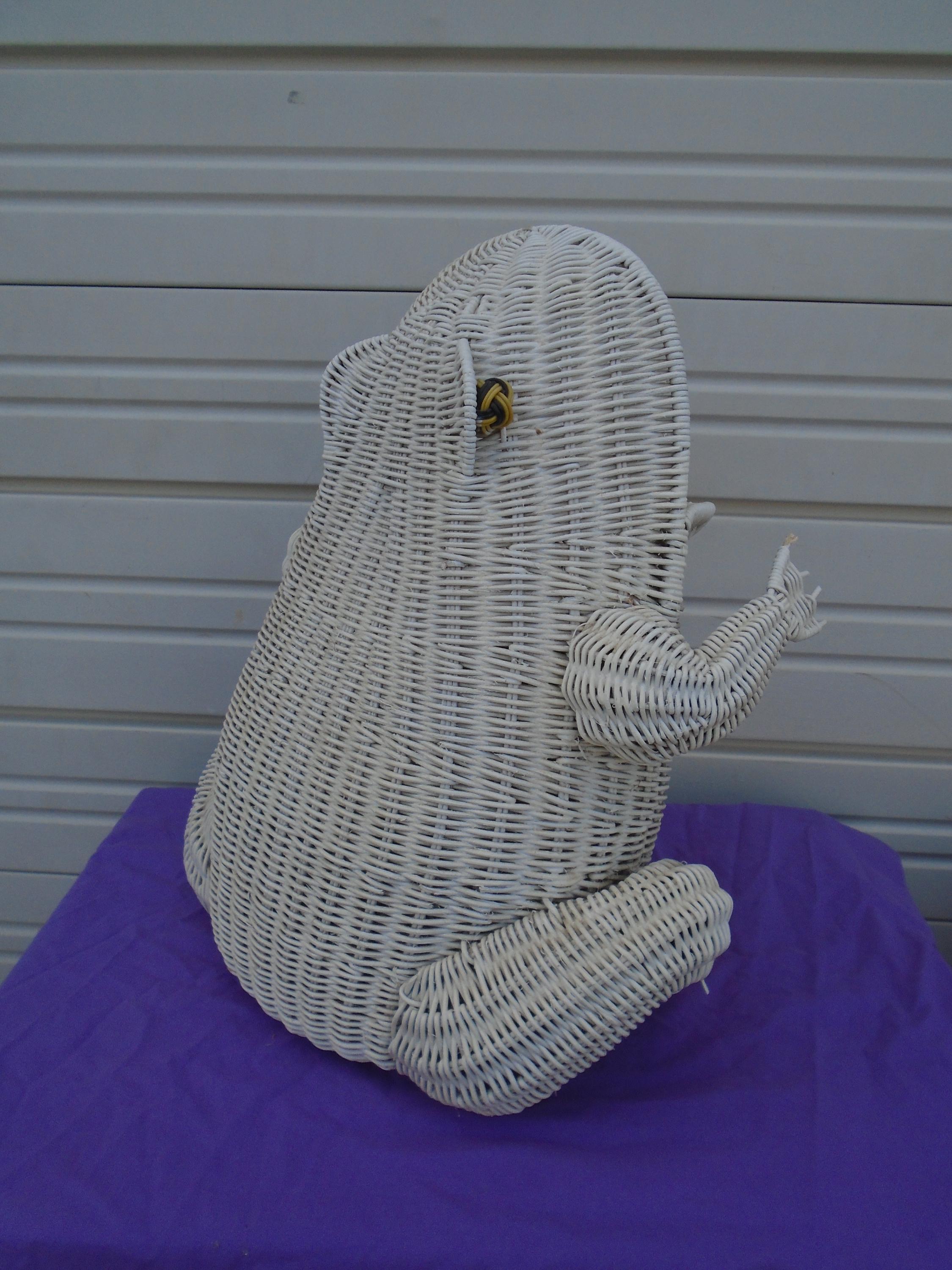 Vintage Large Wicker Frog Basket by Olivier Cajan France Mid Century ...