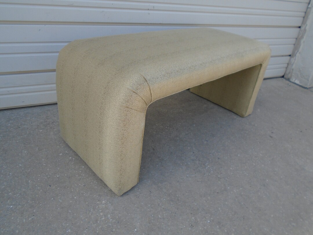 Long Curved Waterfall Bench Snake Skin Karl Springer STY Bed End Dining ...