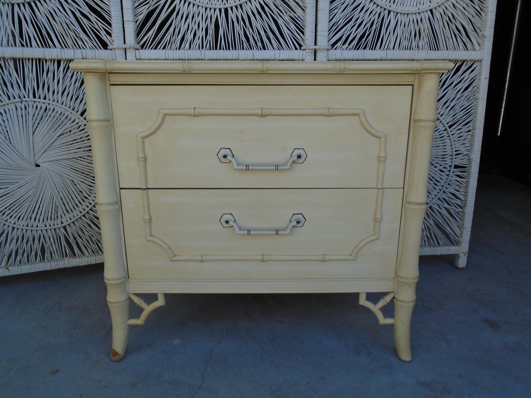 Fretwork Faux Bamboo Nightstand Dixie Aloha Chinese Chippendale ...