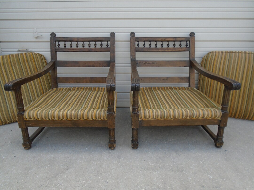 Set 2 Lounge Chairs Ladder Back French Country Farm House Cottage ...