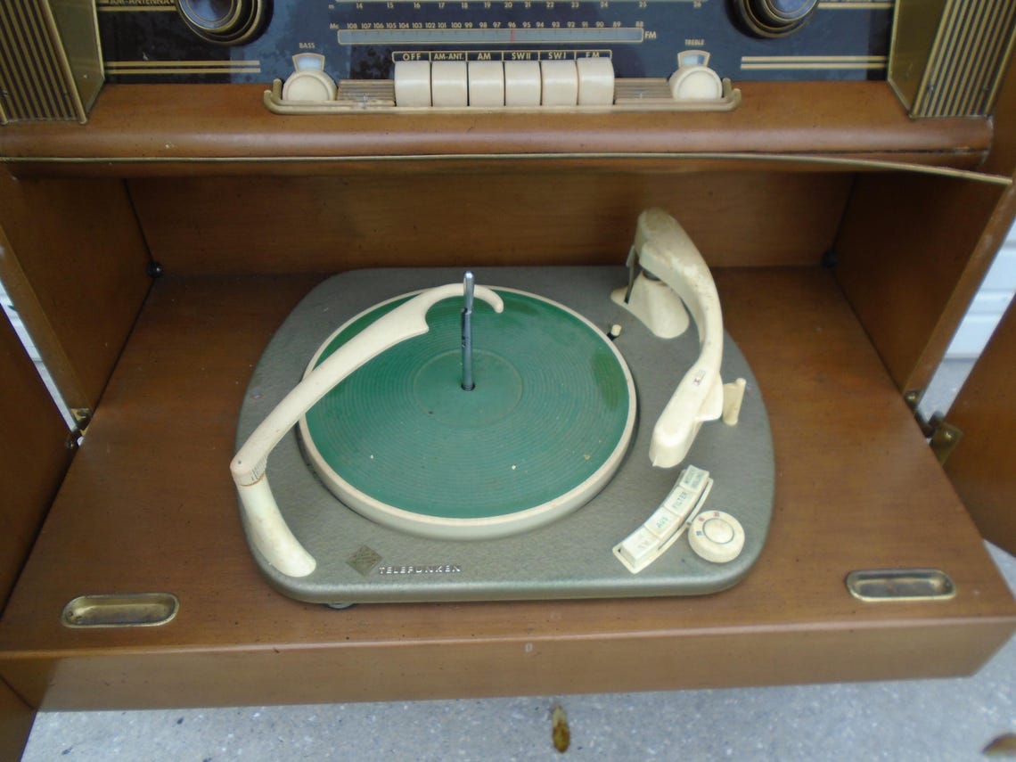 Vintage TELEFUNKEN Grand German Stereo Record Player Stereophonic ...
