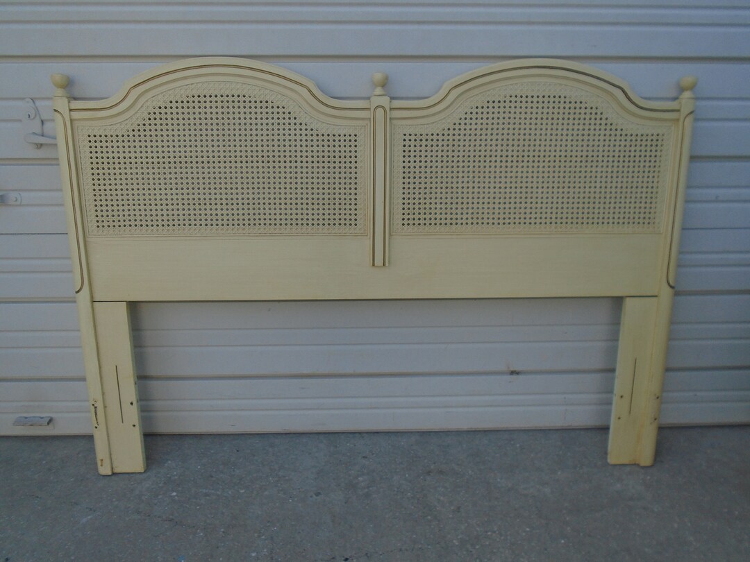 Queen Size Headboard French Henry Link Cane Wicker Country Provincial ...
