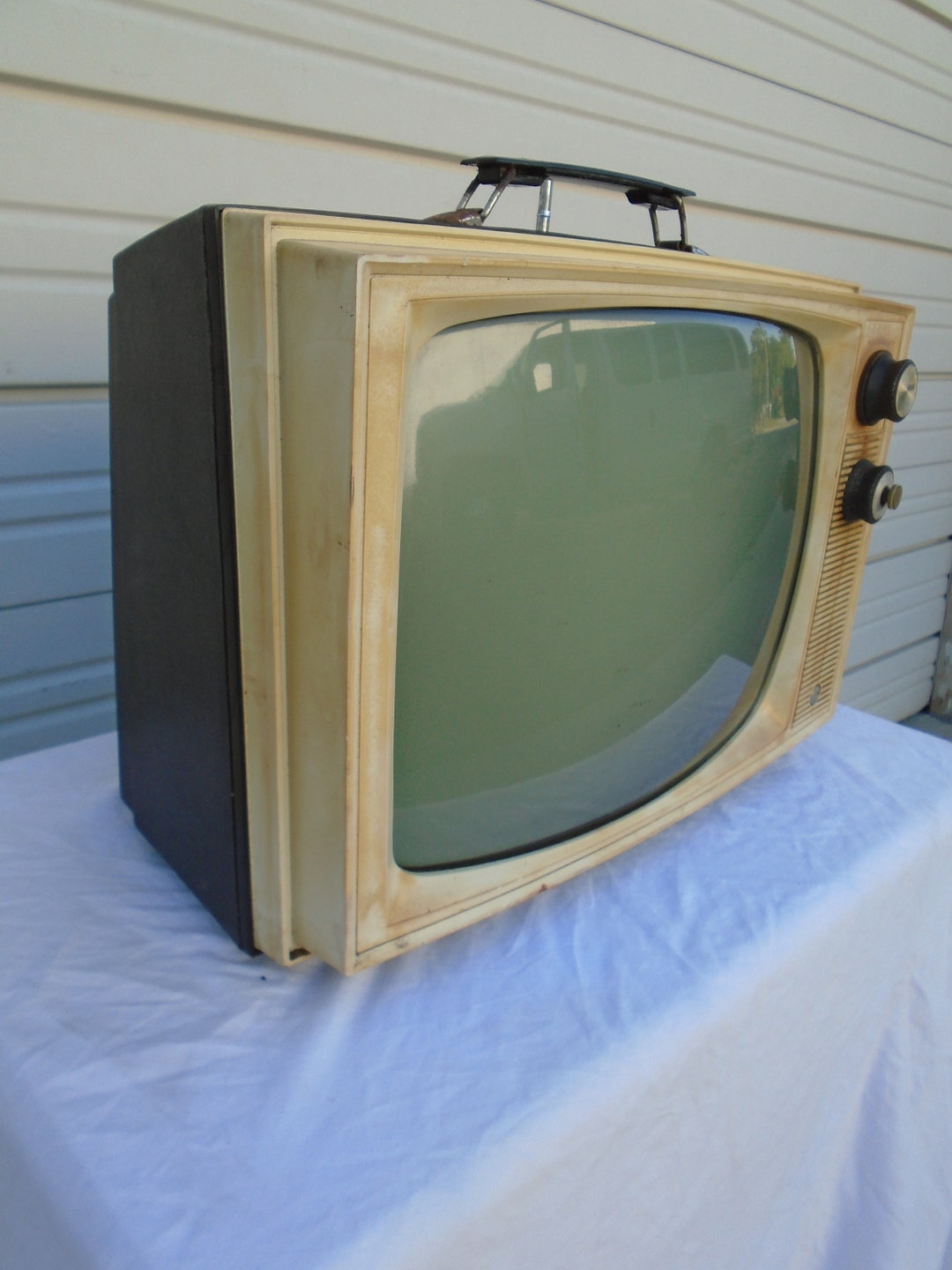 Zenith Portable TV Prop Retro Circa Film Mid Century Hollywood Regency ...