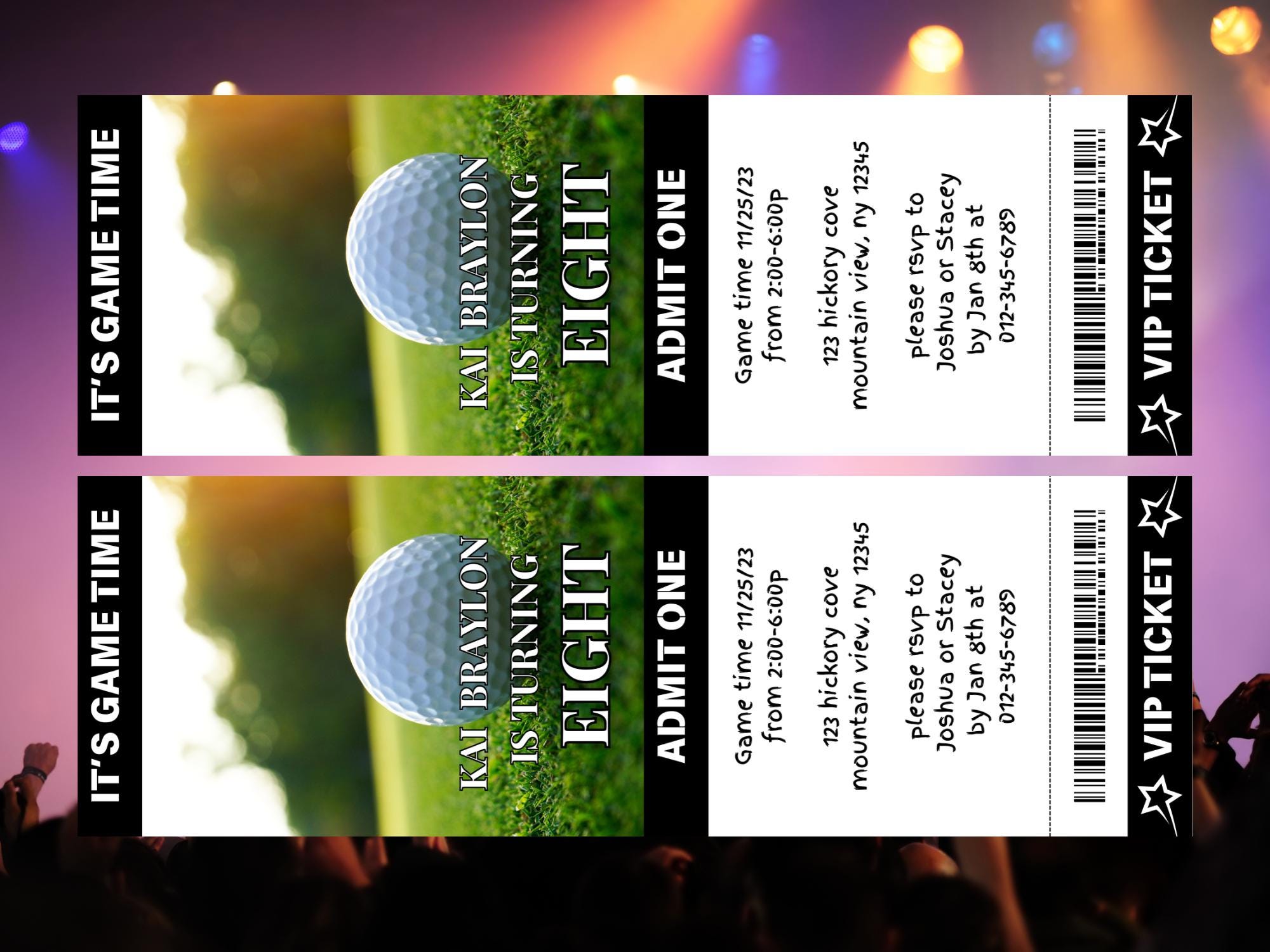 Printable Golf Tour Ticket Template, Surprise Golf Ticket, Golf Tour ...