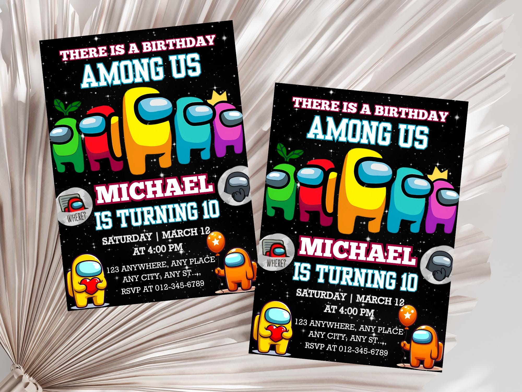 Among Us Invitation Birthday Invitation | Kids Birthday Invitation ...