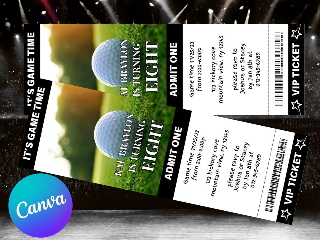 Printable Golf Tour Ticket Template, Surprise Golf Ticket, Golf Tour ...
