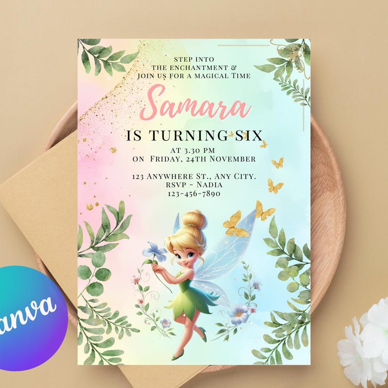 Tinkerbell Invitation - Etsy
