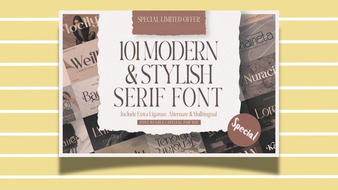Modern & Stylish Serif Font Mega Bundle| Retro Font | Groovy Fonts ...