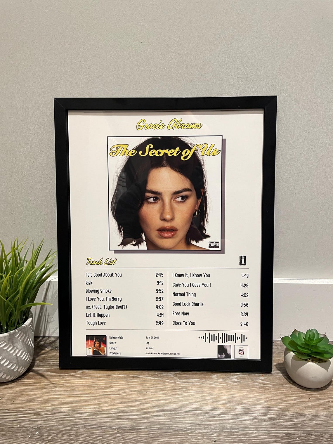 Custom Gracie Abrams Album Poster secret of Life - Etsy