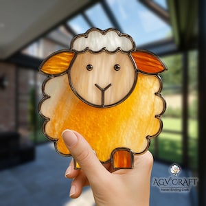 Sheep Stained Glass Pattern, Sheep Suncatcher, Goat Stained Glass ...