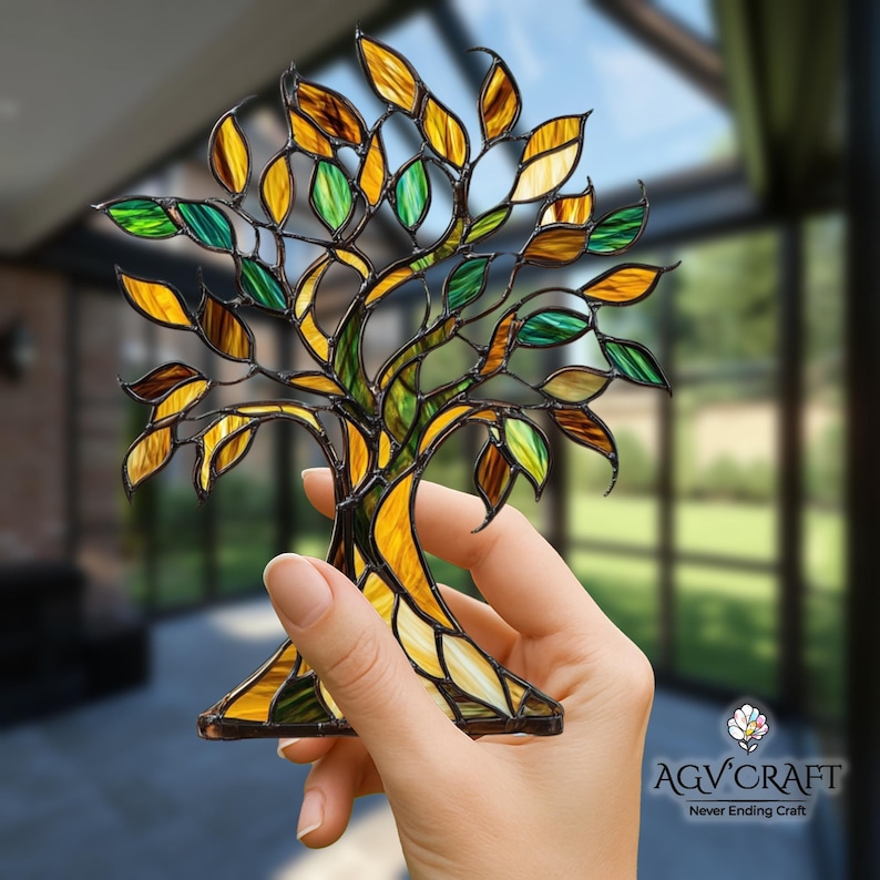 Tree of Life Stained Glass Pattern, Tree of Life Suncatcher, Tree ...