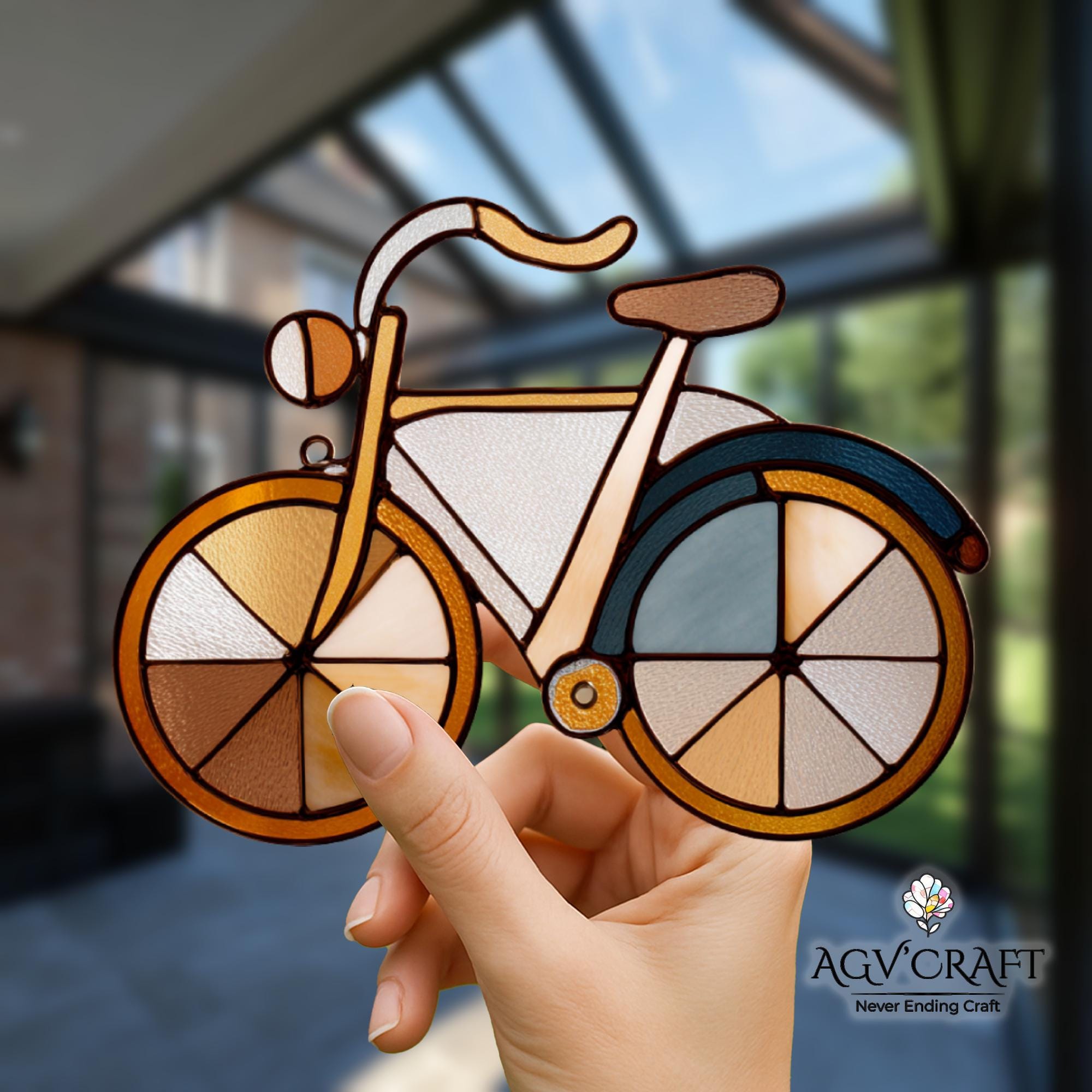 Vintage Bicycle Stained Glass Pattern, Old Bike Suncatcher, Bicycle ...