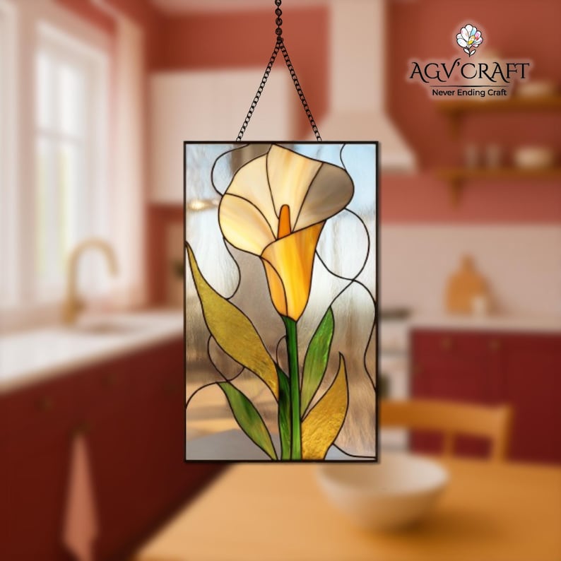 Calla Lily Stained Glass Pattern, Calla Lily Suncatcher, Calla Lily ...