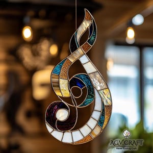 Music Note Suncatcher Stained Glass Pattern (digital Download), Musical ...