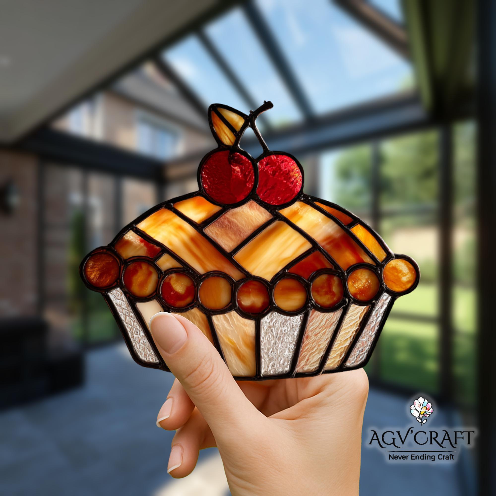 Pie Stained Glass Pattern, Sweet Pie Suncatcher, Cake Glass Pattern ...