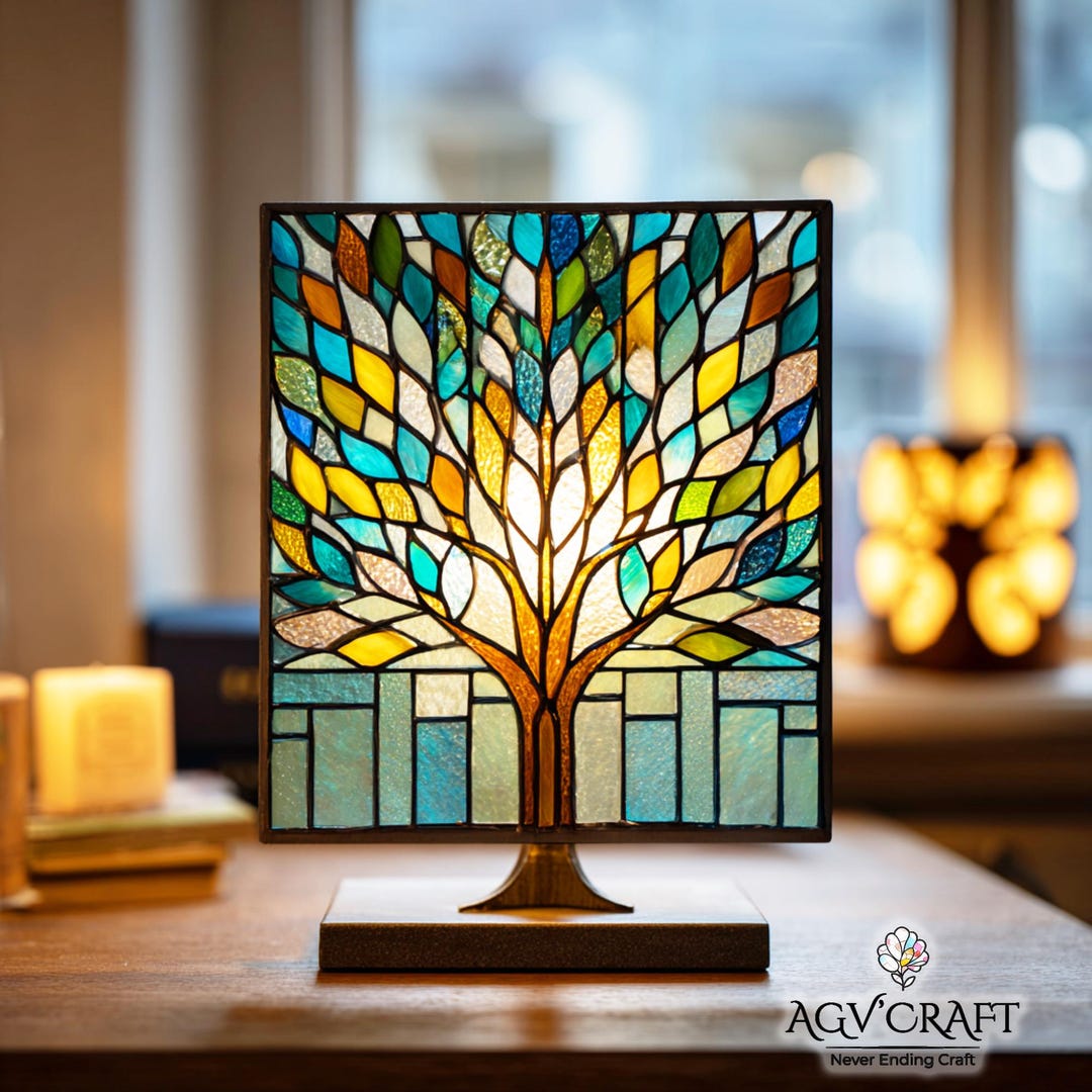 Tree of Life Stained Glass Pattern, Tree of Life Panel Suncatcher, Tree ...