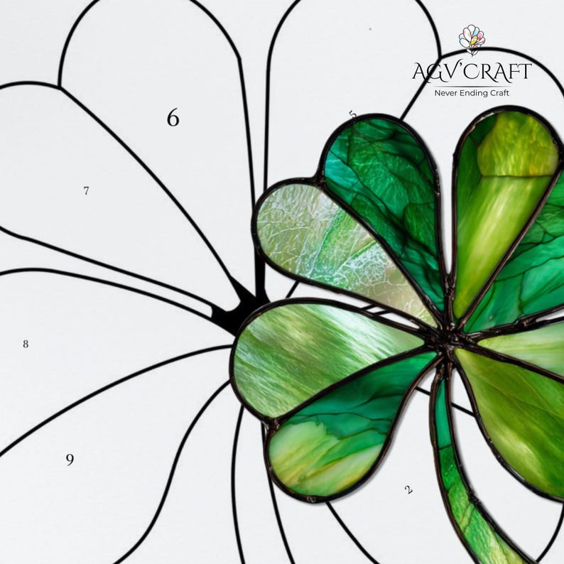 Shamrock Stained Glass Pattern, Shamrock Suncatcher, Green Shamrock ...