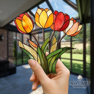 Tulip Plant Stained Glass Pattern, Tulip Stained Glass Pattern ...